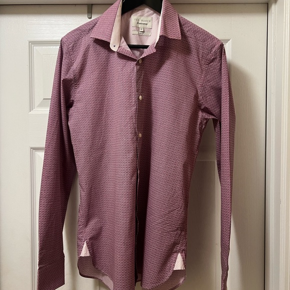 Ted Baker | Shirts | Ted Baker Plum Textured Dress Shirt | Poshmark